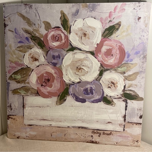 Raz Imports | Art | Raz Imports Floral Print Wood Textured Art Haley ...